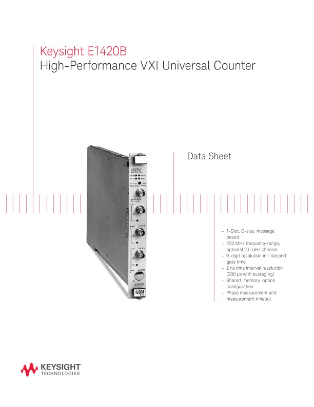 Keysight E1420B High-Performance VXI Universal Counter PDF Asset Page | Keysight